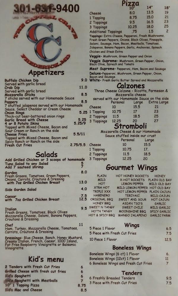 Capital Crave Menu (Update 2026)