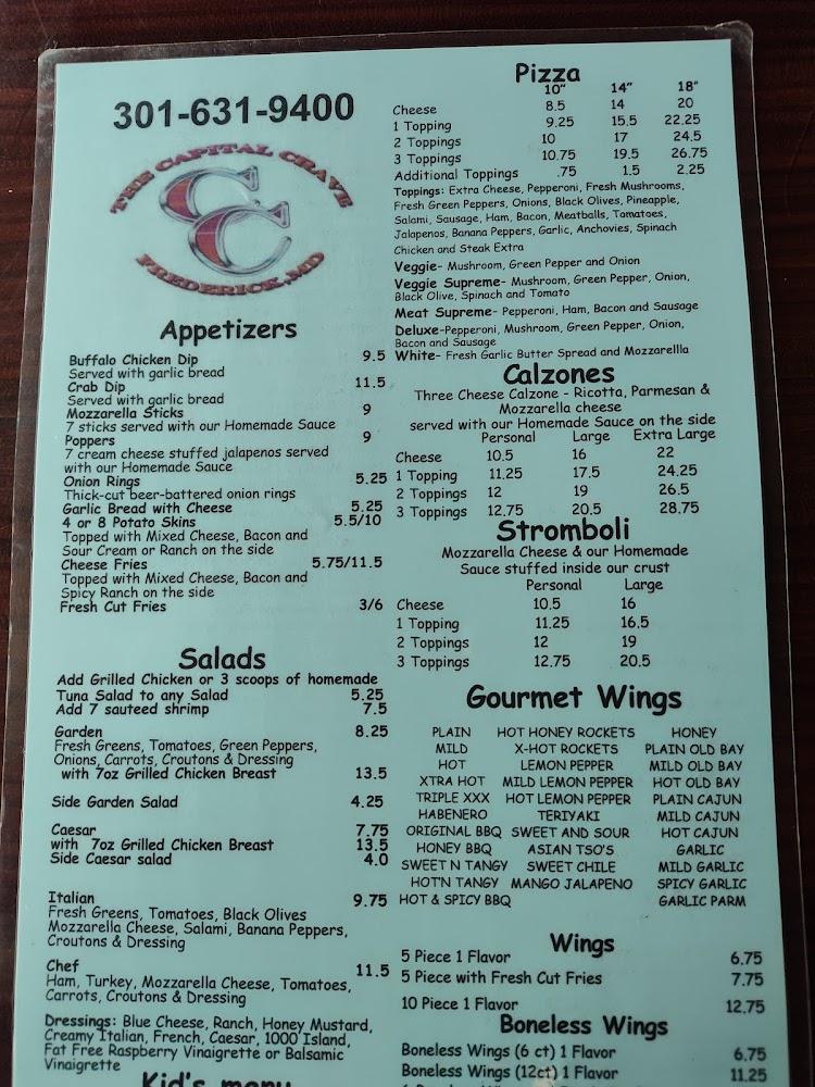 Capital Crave Menu (Update 2026)